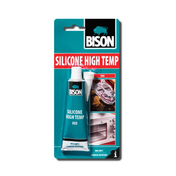 Bison - Silikonsko lepilo / SILICONE HIGH TEMPERATURE RED CRD - 60ml ...
