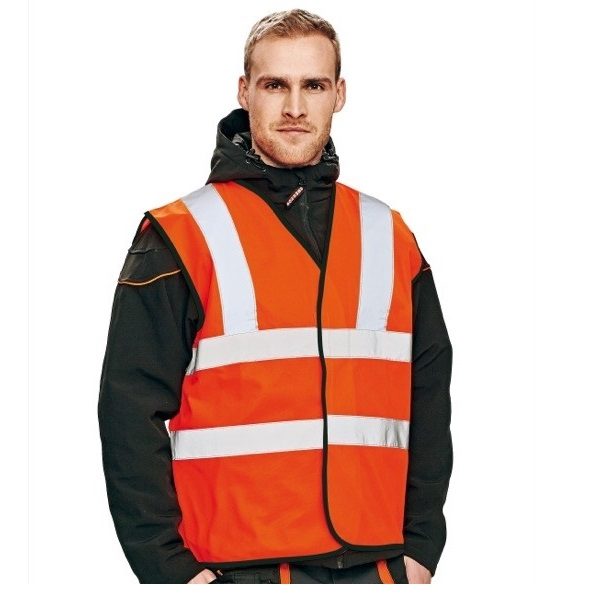 Prsluk LYNX signalni fluo oranž sa reflektivnim trakama | Mayur Shop